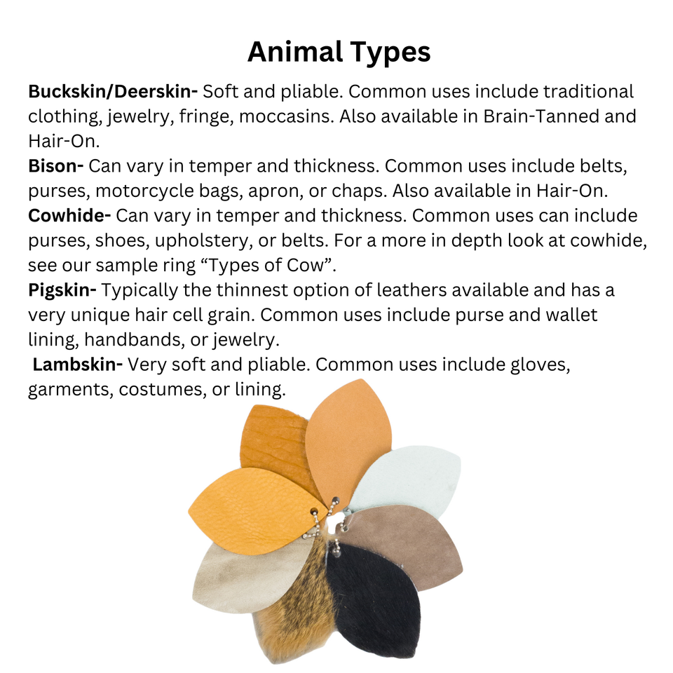 Leather Reference Sample Ring Beginner Information | The Leather Guy