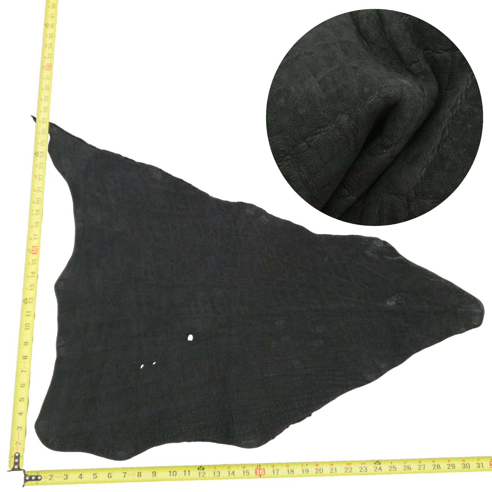 Genuine Elephant Leather Hides, Black Non-stock, 3-5 oz, 1-4 Sq Ft ...