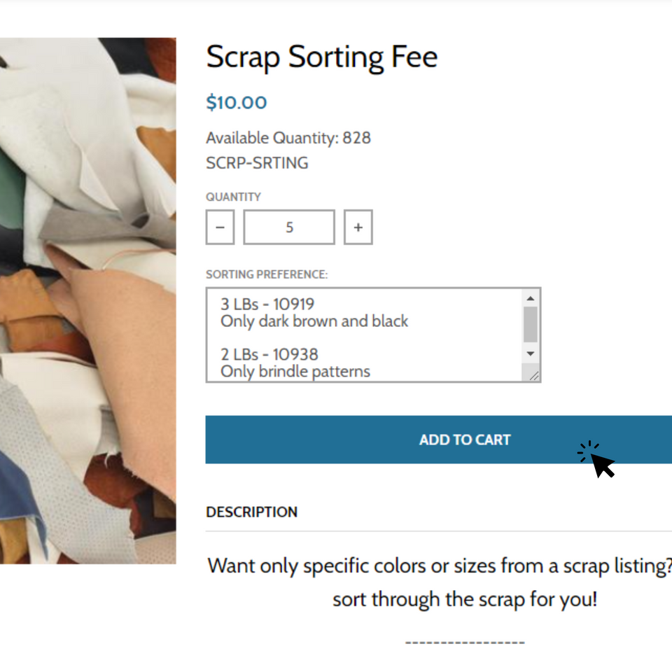 Scrap Sorting Fee | The Leather Guy