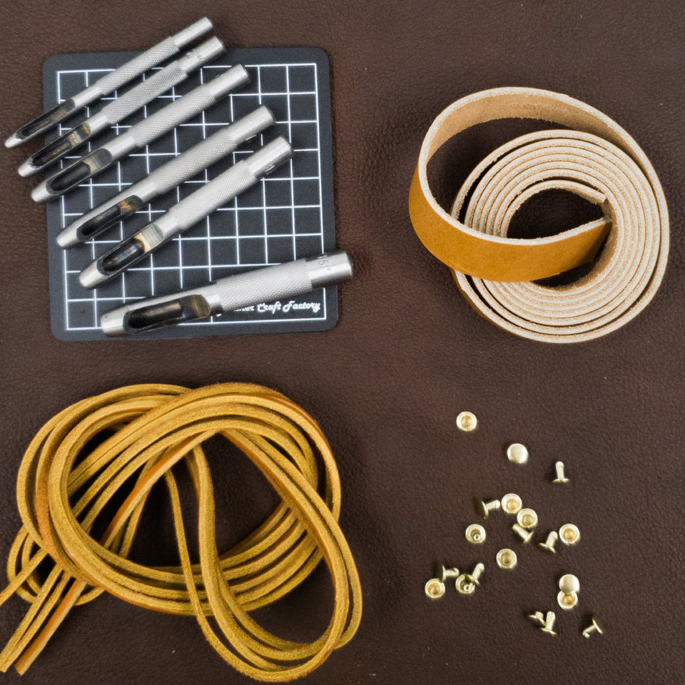 Leather Plant Hanger Kit | 4 Laces without Tools / Light Brown | The ...
