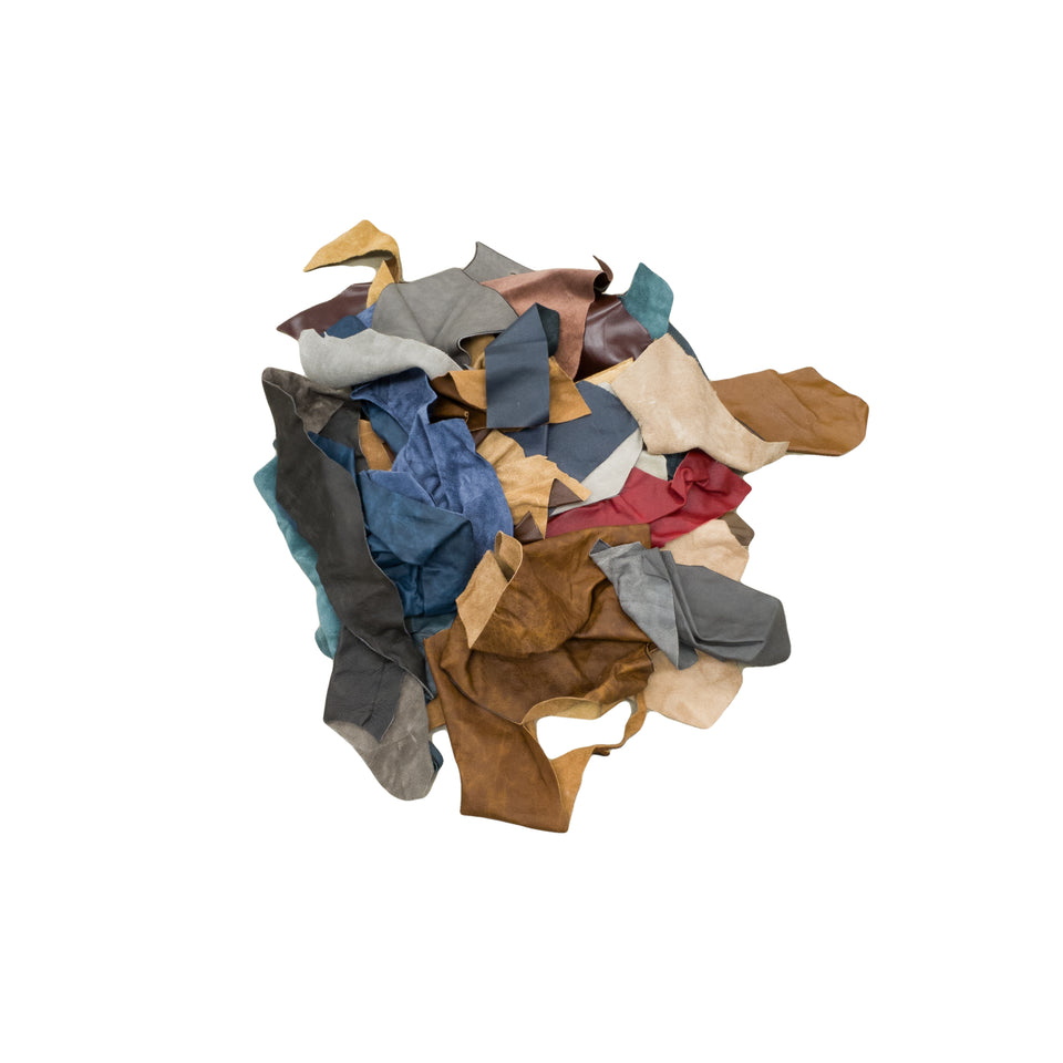 Upholstery Scrap Remnant Bags - 3-4 oz Color Mix | The Leather Guy
