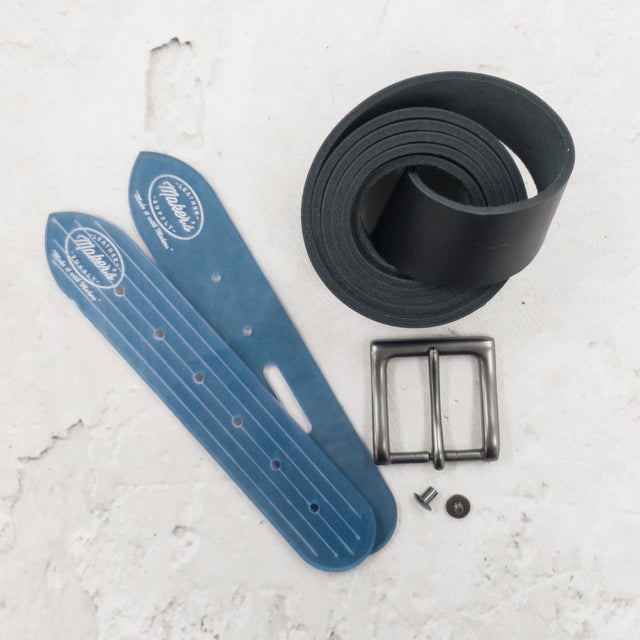 Belt Maker Kit, 9-10 oz | Bold Bemidji Black / Gun Metal | The Leather Guy
