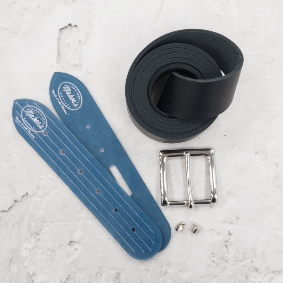 Belt Maker Kit, 9-10 oz | Bold Bemidji Black / Gun Metal | The Leather Guy