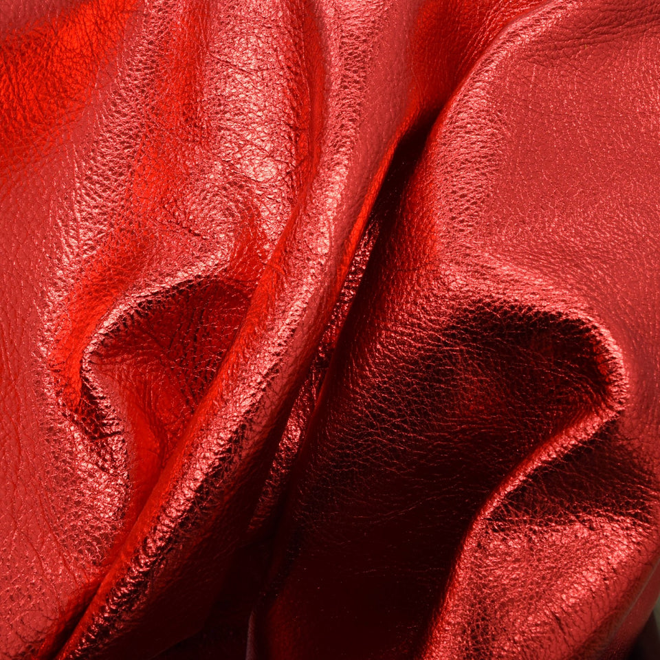 Roulette Red Metallic Vegas 2-3 oz Leather Cow Hides | Bottom Piece / 6 ...