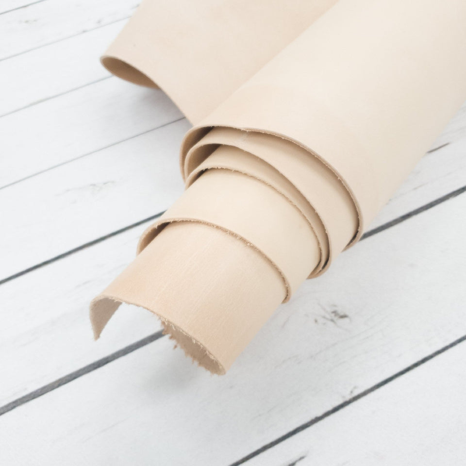 Natural, 5-6 oz, 6.5-7.5 / 18-35 Sq Ft Veg Tan Sides & Pieces, Artisan ...