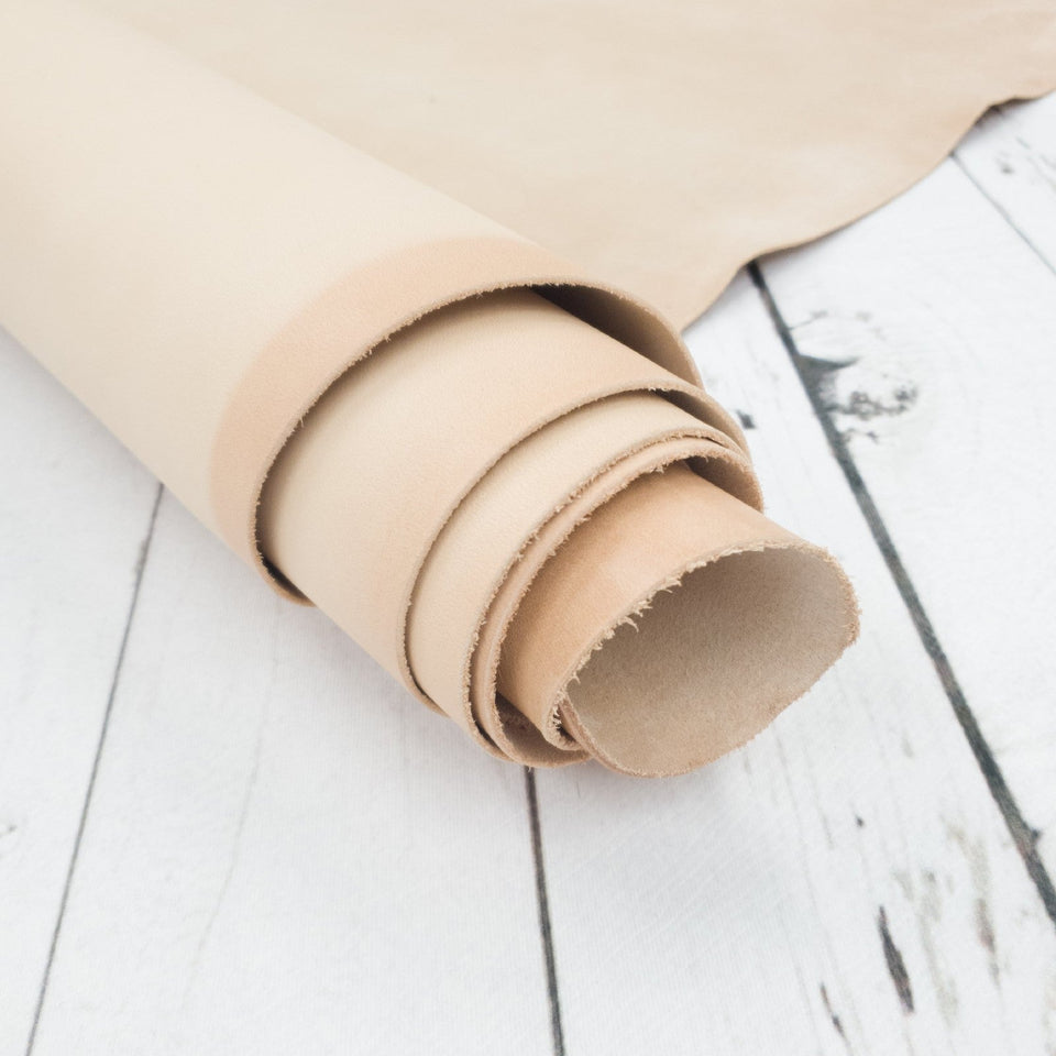 Natural, 4-5 oz, 6.5-7.5/18-35 Sq Ft Veg Tan Sides & Pieces, Artisans ...