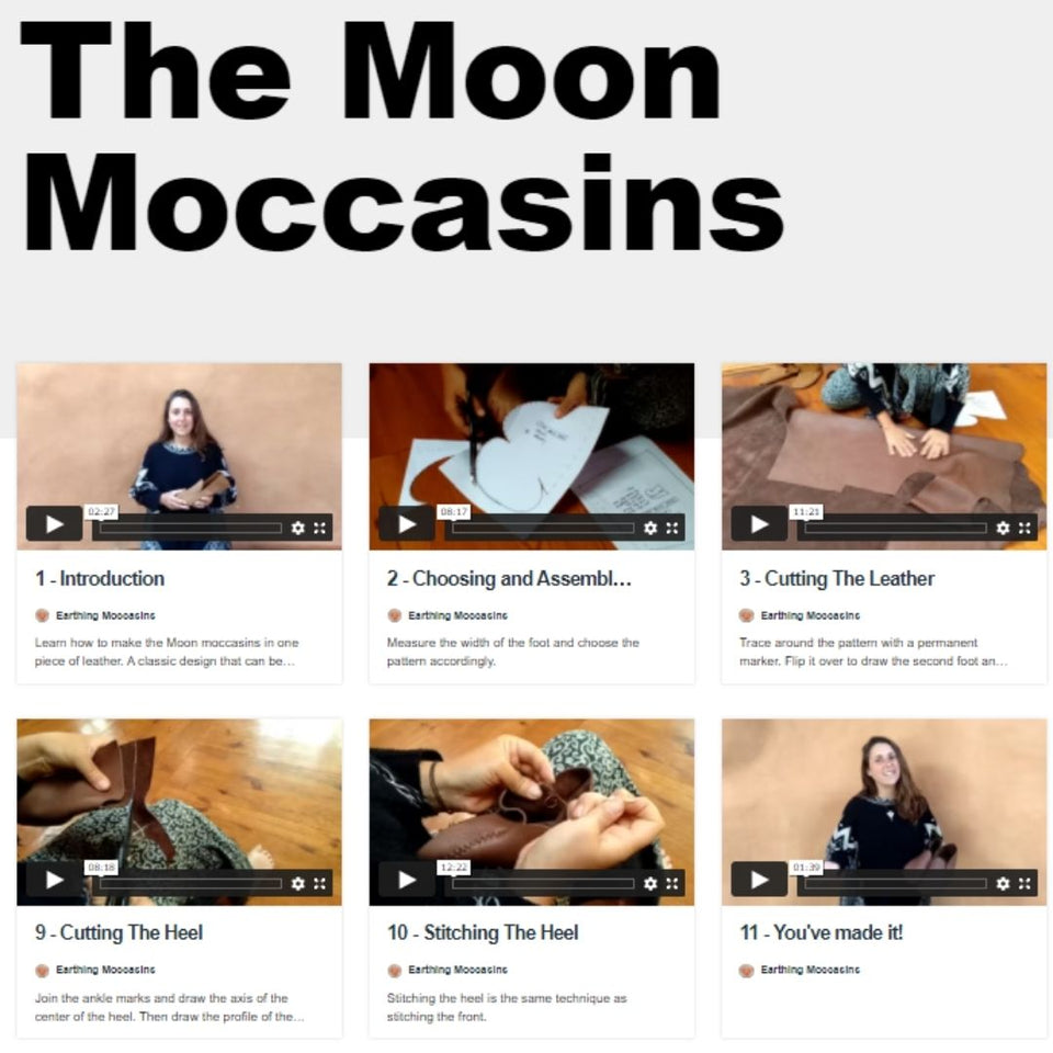 Digital Pattern DIY Moon Moccasins - Earthing Moccasins | The Leather Guy