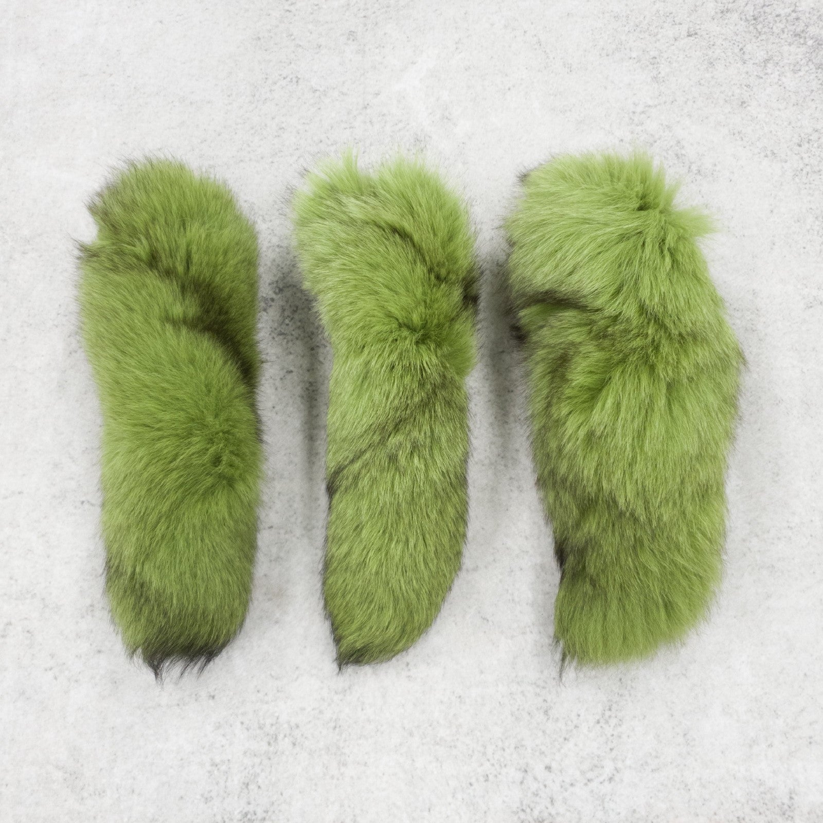 Solid Green or Blue, Genuine Dyed Fur Tails | The Leather Guy