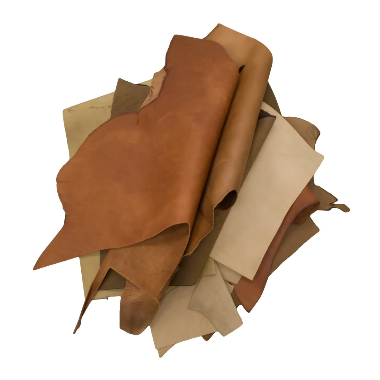 Earth Tones, 3-6 oz, Oil Tanned Remnant Bags | 3 lb | The Leather Guy