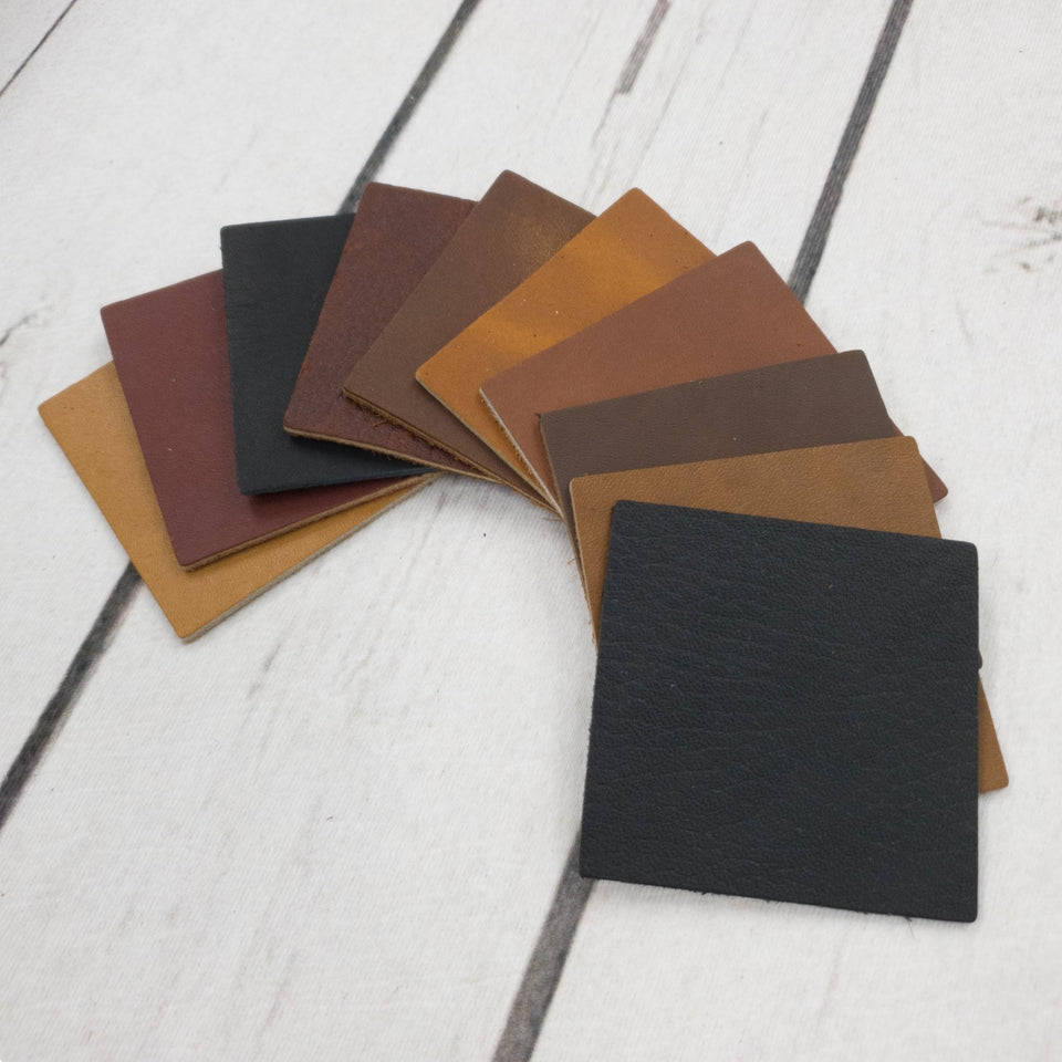 Summits Edge Square Oil Tan Leather Patches | Sugar Loaf Dark Brown ...